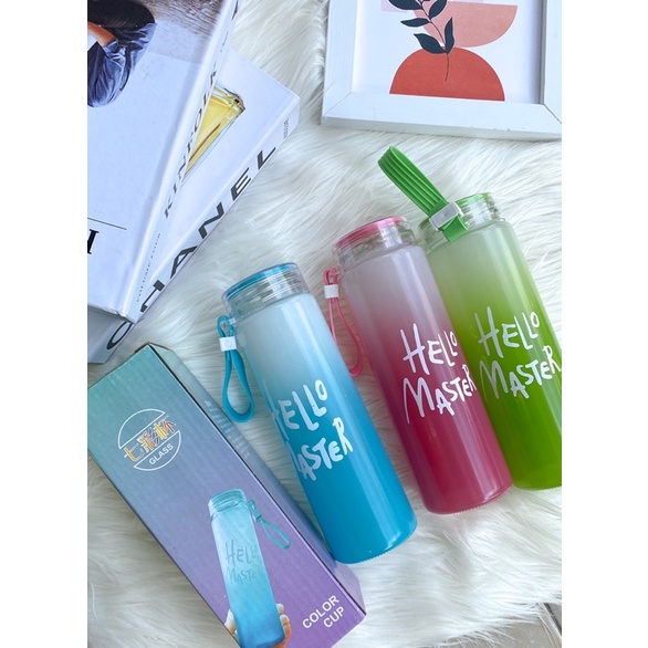 Jual BOTOL MINUM KACA HELLO MASTER | Shopee Indonesia