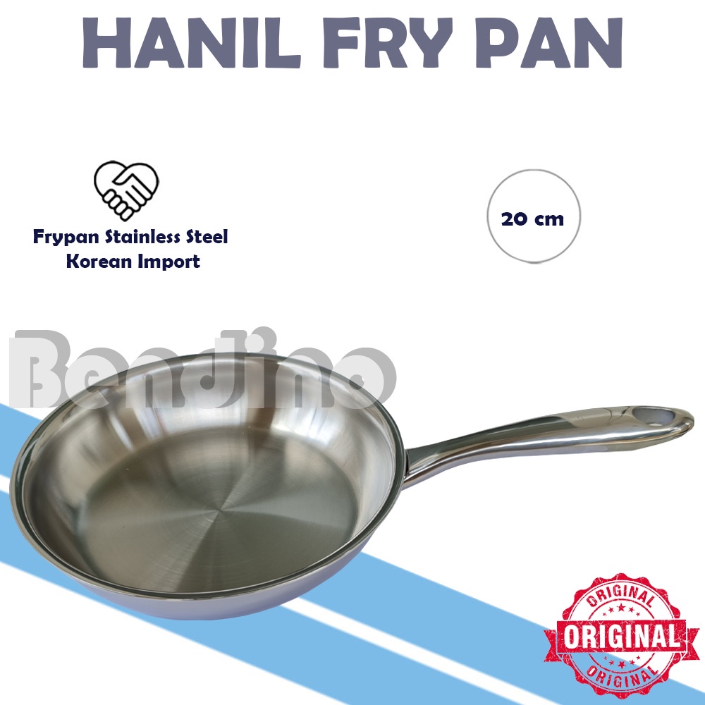 Jual HANIL ORDIN Fry Pan One Handle 20 cm - 20cm Wajan Korea Stainless Steel 304 | Shopee Indonesia