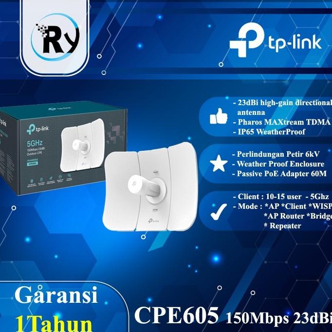 Jual Tp-Link Cpe605 Tplink Litebeam 5Ghz 150Mbps 23Dbi Pukanahur ...