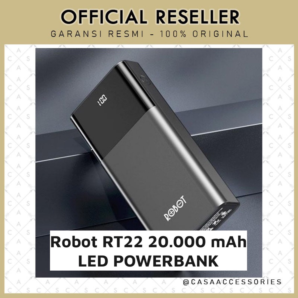Jual Robot RT22 20.000mAh Digital LED Powerbank | Shopee Indonesia