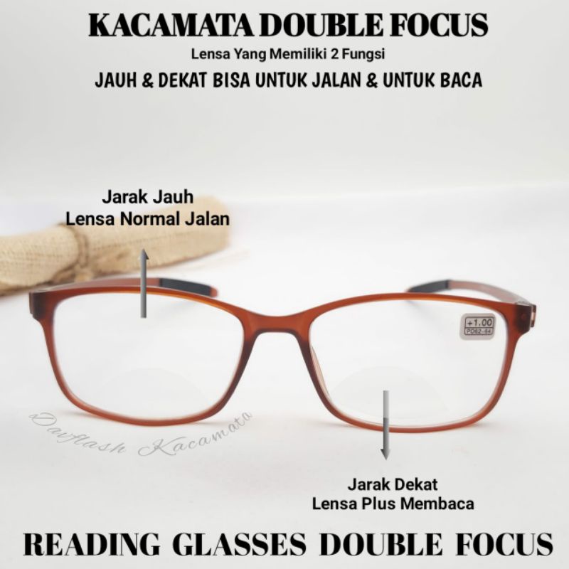 Jual Kacamata Double Focus Baca Plus Pria/Wanita | Kacamata Baca Dan ...