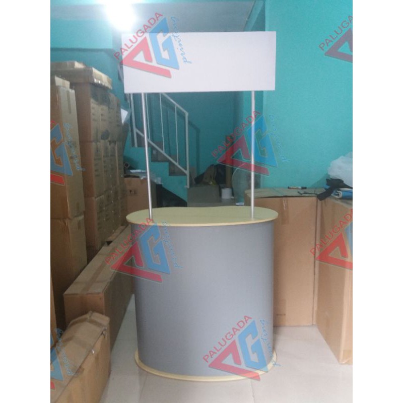 Jual Polycounter Oval with Header-Meja Pameran-BoothPortable (Include ...
