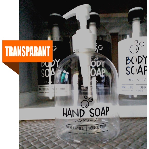 Jual Botol Hand Soap Tempat Sabun Cair Aesthetic pump 500 ml Bening ...