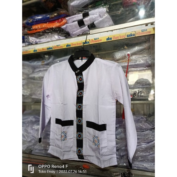 Jual baju muslim sd putih lis hitam | Shopee Indonesia