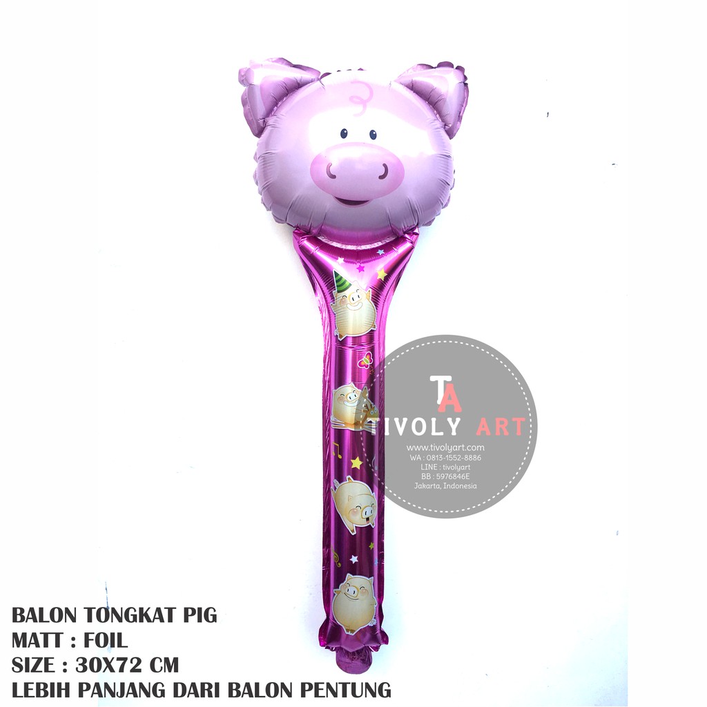 Jual Balon Foil TONGKAT PIG / Balon Pentung / Balon Karakter | Shopee ...