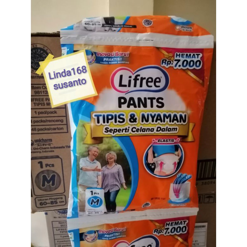 Jual Lifree popok celana tipis ukuran M karton isi 48 (popok orang dewasa/lansia) | Shopee Indonesia