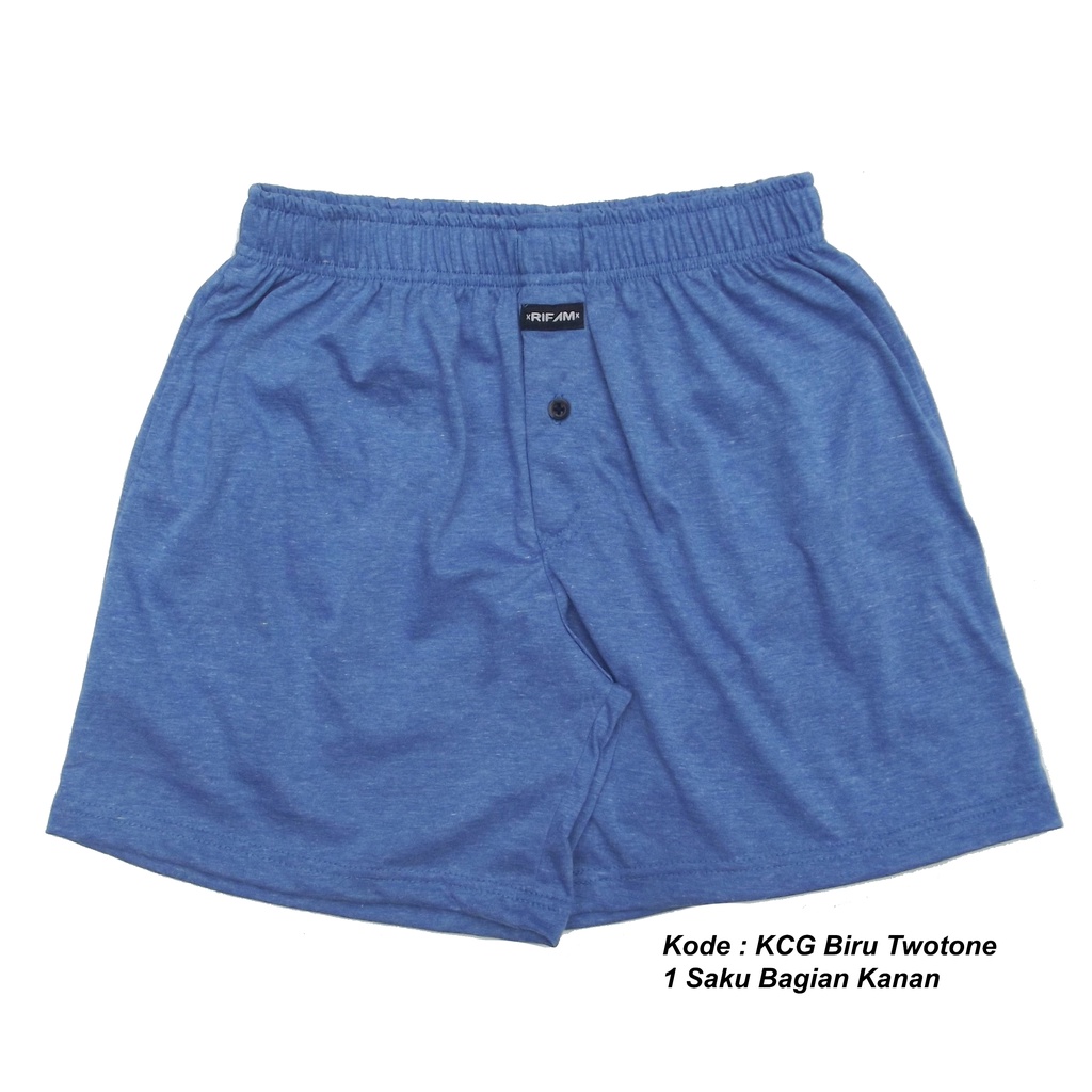 Jual CELANA PENDEK BOXER PRIA WANITA KATUN POLOS RIFAM MODEL KANCING ...