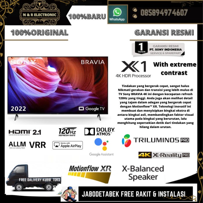 Jual adrianisalsabila - SONY BRAVIA KD 65X85K 4K HDR GOOGLE TV 65 INCH 2022 120 HZ SONY 65X85K ...