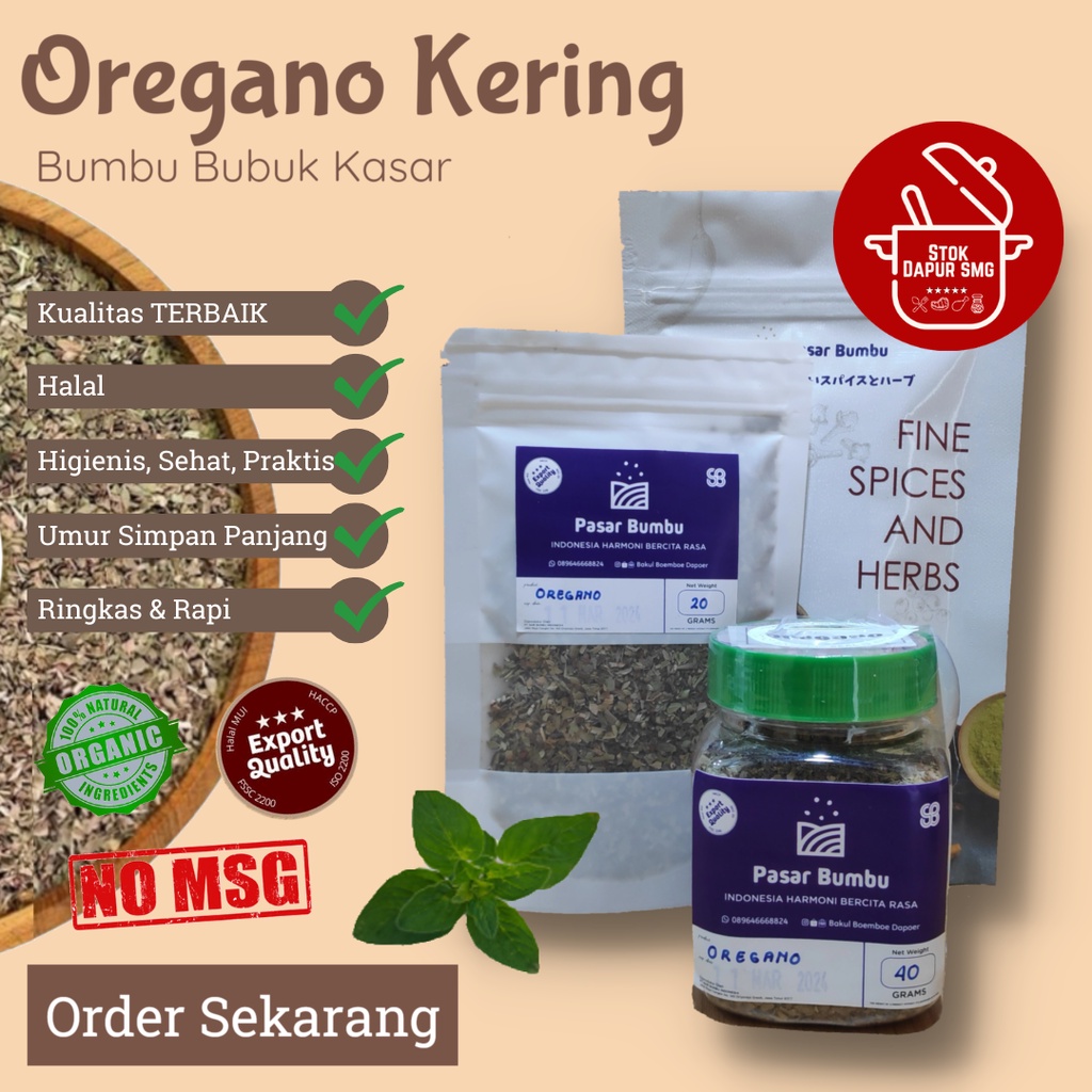 Jual Pasar Bumbu Daun Oregano Kering / Italian Herbs Seasoning Dried ...