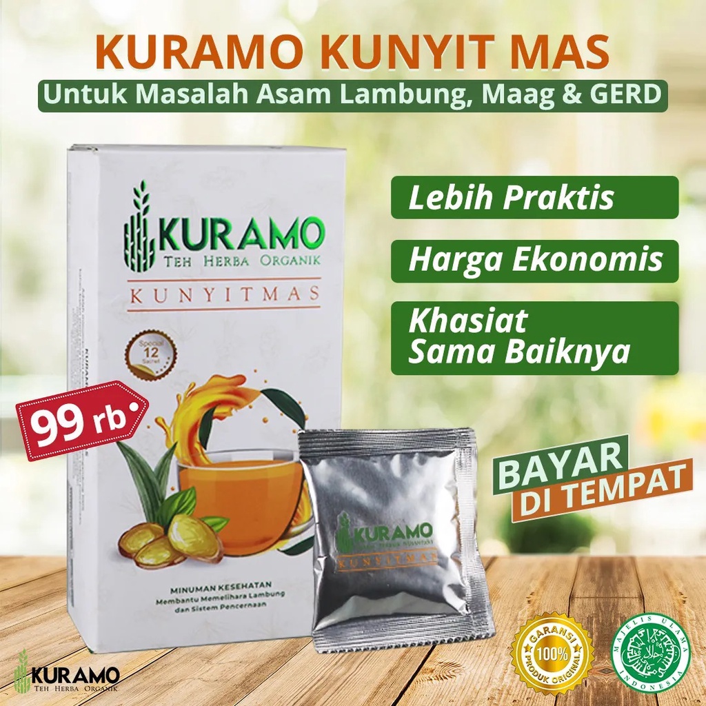 Jual Kuramo Kunyit Mas Sachet Obat Herbal Asam Lambung Maag Gerd Kronis ...