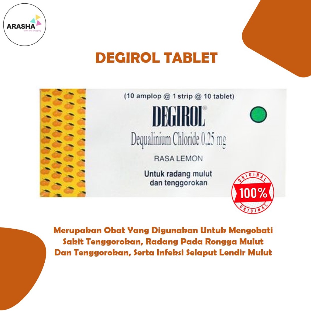 Jual DEGIROL 10 TABLET HISAP Obat Radang Tenggorokan/Sariawan/Radang ...