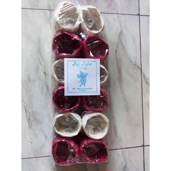 Jual tali rafia merah putih isi 12 rol | Shopee Indonesia
