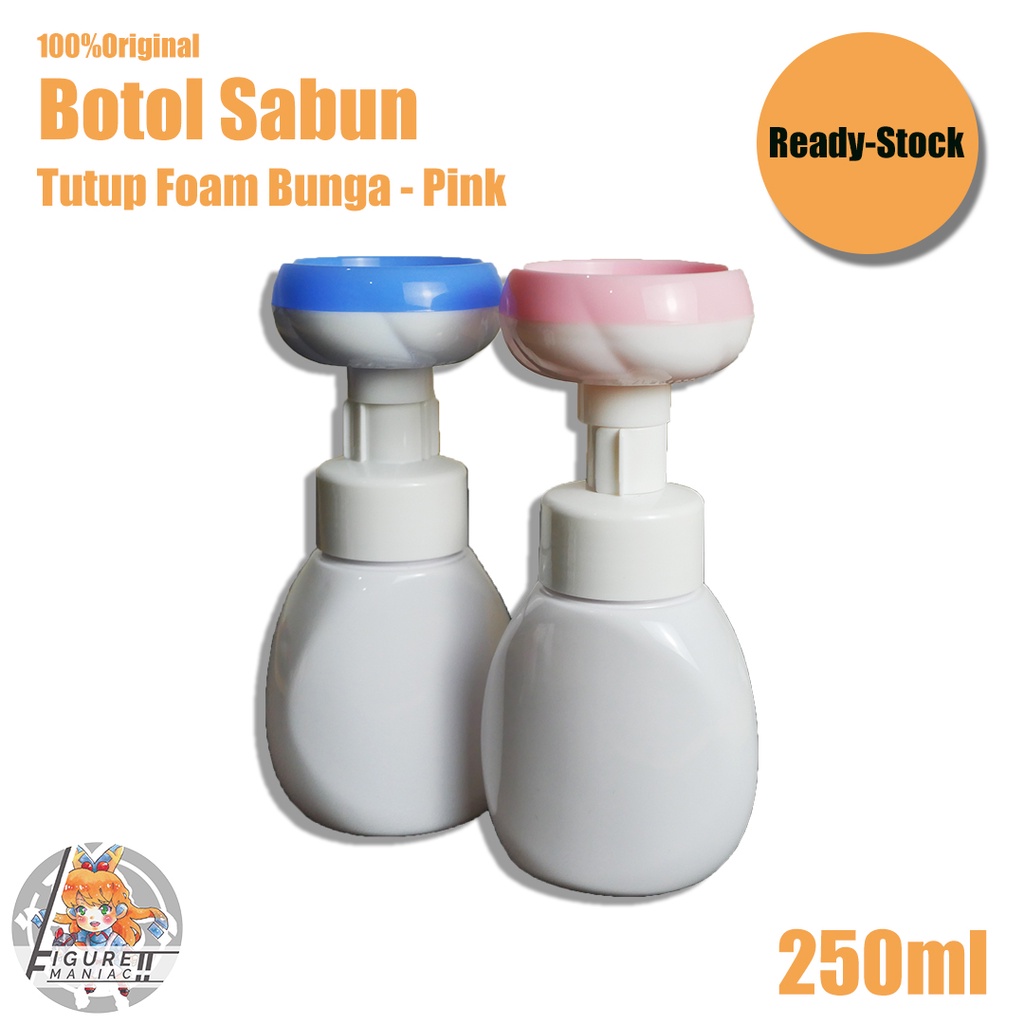 Jual Botol Sabun Foam Tutup Botol Bentuk Bunga 250 ml Pink Blue ...