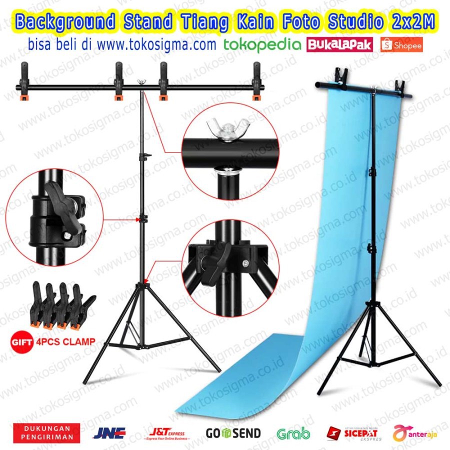Jual Backgroud 2x2 M T Stand Tripod Tiang Green Screen Backdrop Foto ...