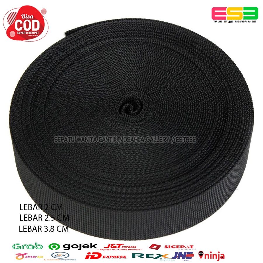 Jual Tali Webbing JV 2cm, 2,5cm 3,8cm Tebal Tabular Hammock Tas Nylon Tali Sling Belt Roll Tali ...