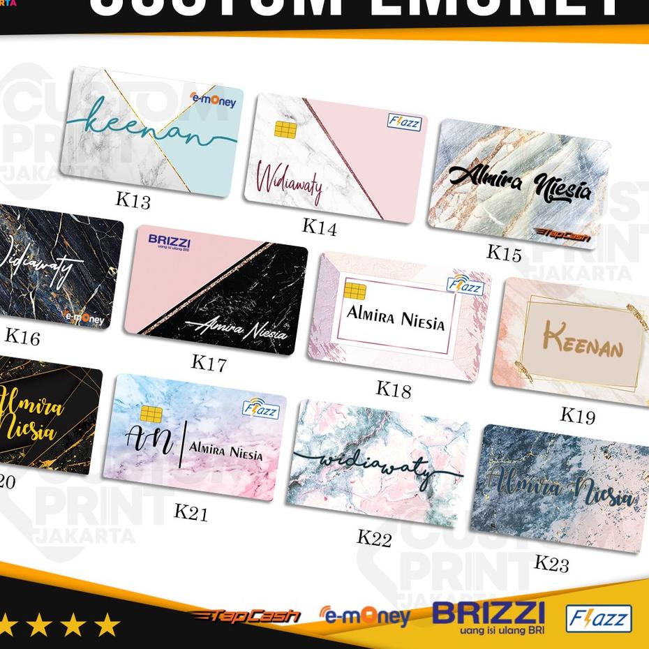 Jual CUSTOM KARTU E TOLL FLAZZ E MONEY BRIZZI TAPCASH DESAIN MARBLE ...