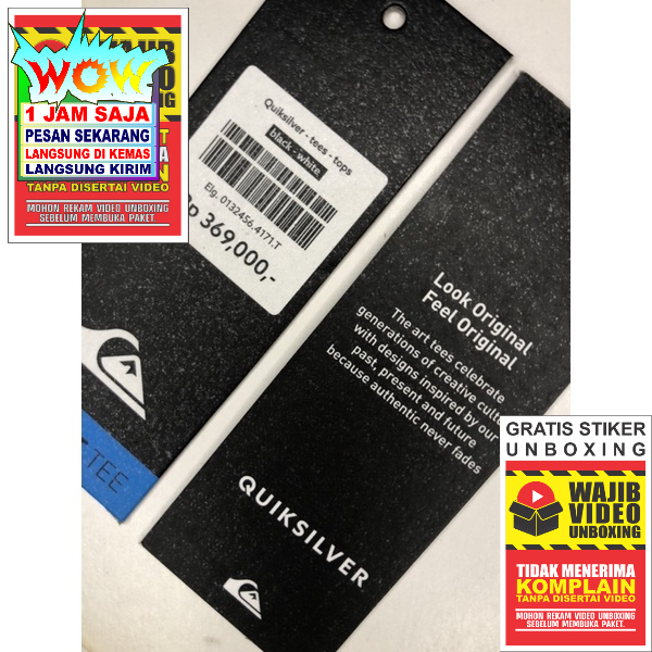 Jual QUIKSILVER PRICE TAG HANGTAG BARCODE SUPER PREMIUM CO 1X DI KIRIM ...