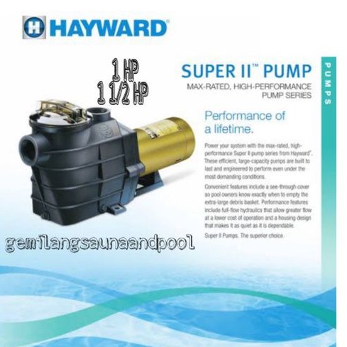 Jual Hayward Super II Pump ORIGINAL 1 HP dan 1,5 HP Made in USA POMPA ...