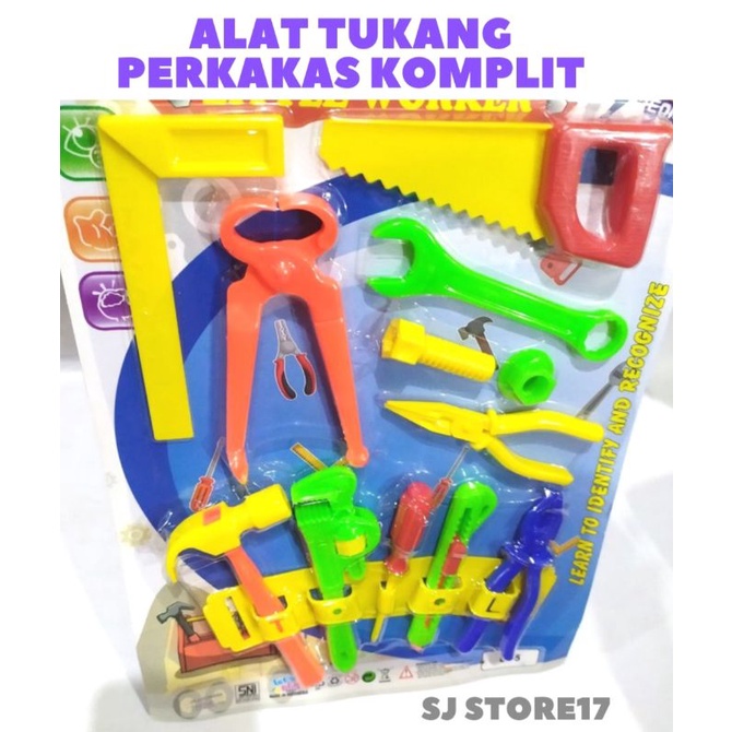 Jual Tool set little worker / mainan perkakas tukang set lengkap LE 5 ...