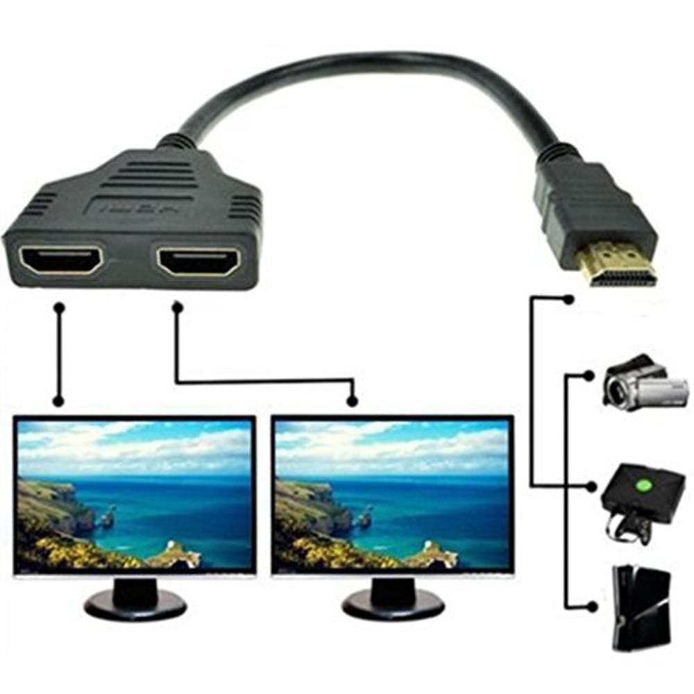 Jual Kabel HDMI to 2 HDMI splitter alat pembagi cabang hdmi | Shopee ...