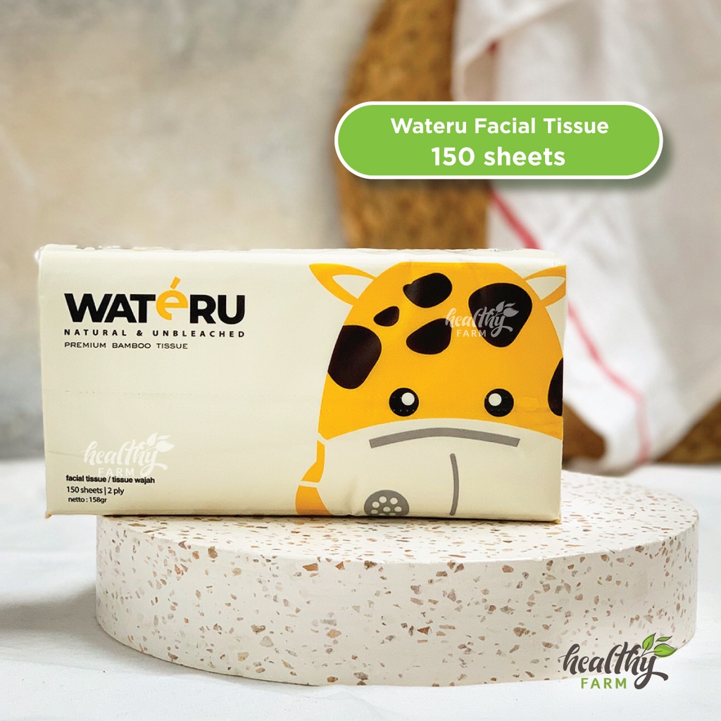 Jual Wateru Premium Bamboo Facial Tissue / Tisu Wajah Bambu (3ply 150 ...
