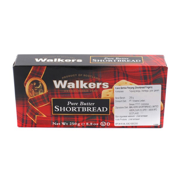 Jual WALKERS Pure Butter Shortbread Fingers Cookies 250gr | Shopee ...
