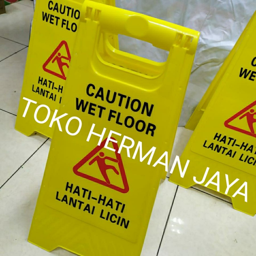 Jual Obral Papan Warning Sign Wet Floor Sign Peringatan Lantai Basah ...