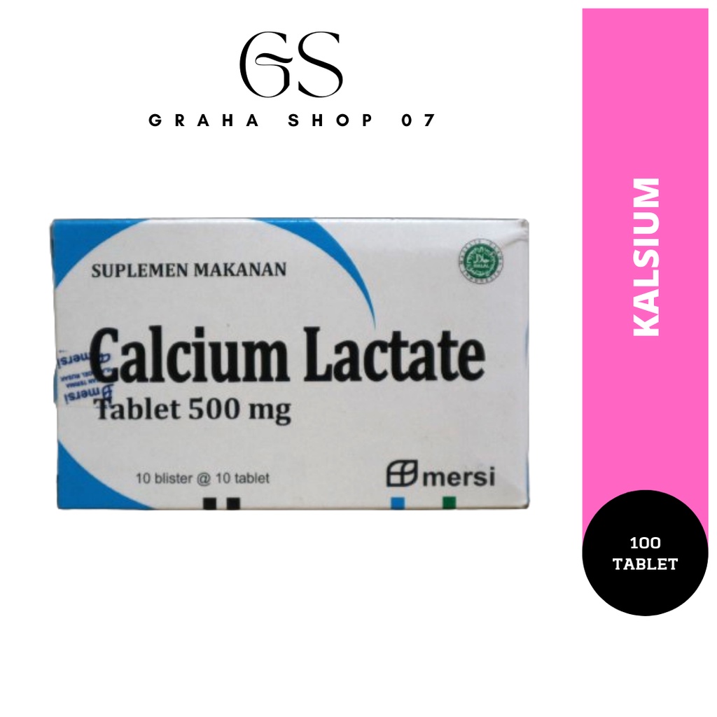Jual Calcium Lactate 100 Tablet Kalsium Untuk Anak, Ibu Hamil & Lansia ...