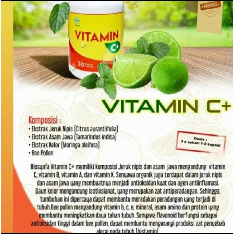 Jual Biosyafa Vitamin C Plus 100% ASLI PROBIOTIK SIKLUS | Shopee Indonesia