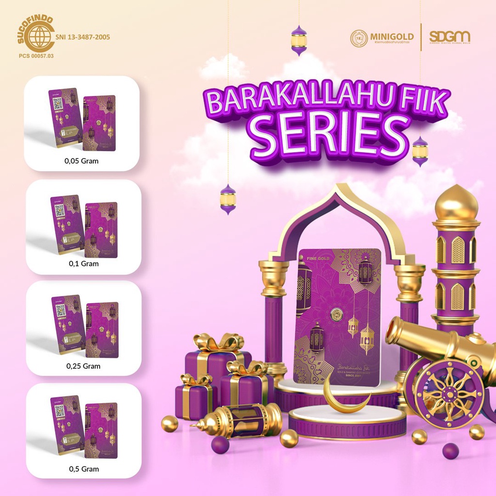Jual Minigold Gift Series 1 ukuran 0.025 Gram Baby Born, Barakallahu, Barakallah fii umrik ...