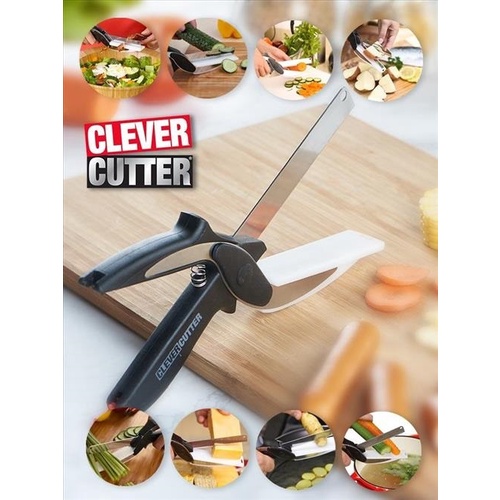 Jual SUPERMARKET IMPORT Clever Cutter 2in1 Knife / Gunting 2 in 1 ...