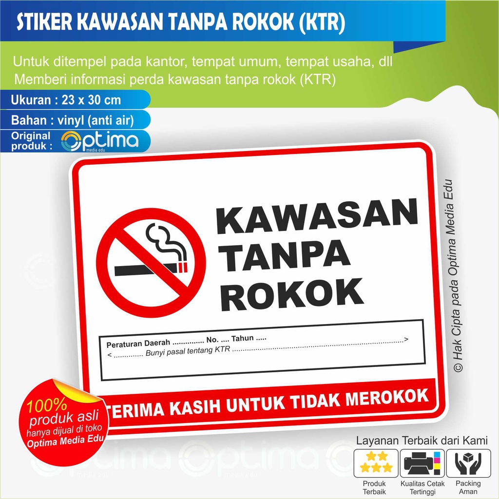 Jual STIKER KAWASAN TANPA ROKOK (KTR) DAN PERDA NYA | Shopee Indonesia