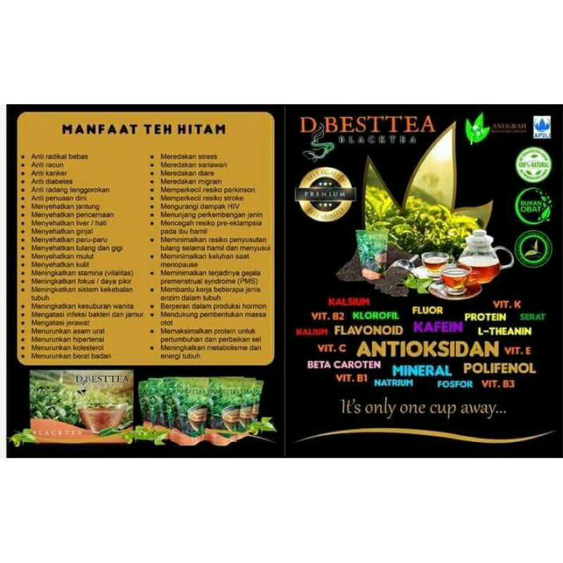 Jual Teh hitam original d'besttea teh pilihan teh kesehatan | Shopee ...
