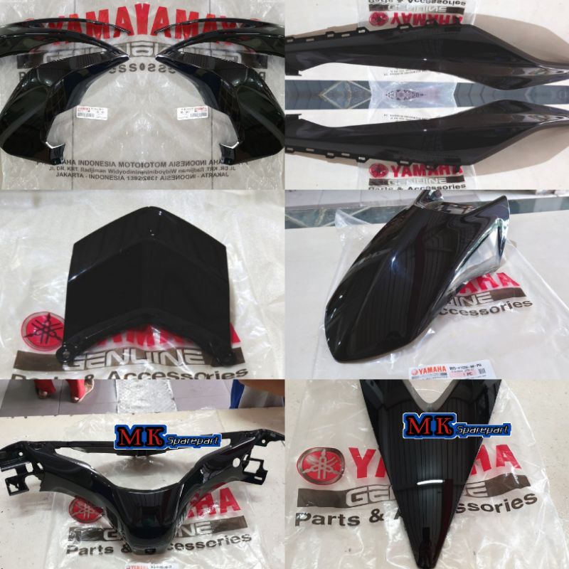 Jual PAKET FULL SET BODY HALUS AEROX 155 HITAM GLOSSY ORIGINAL YAMAHA ...