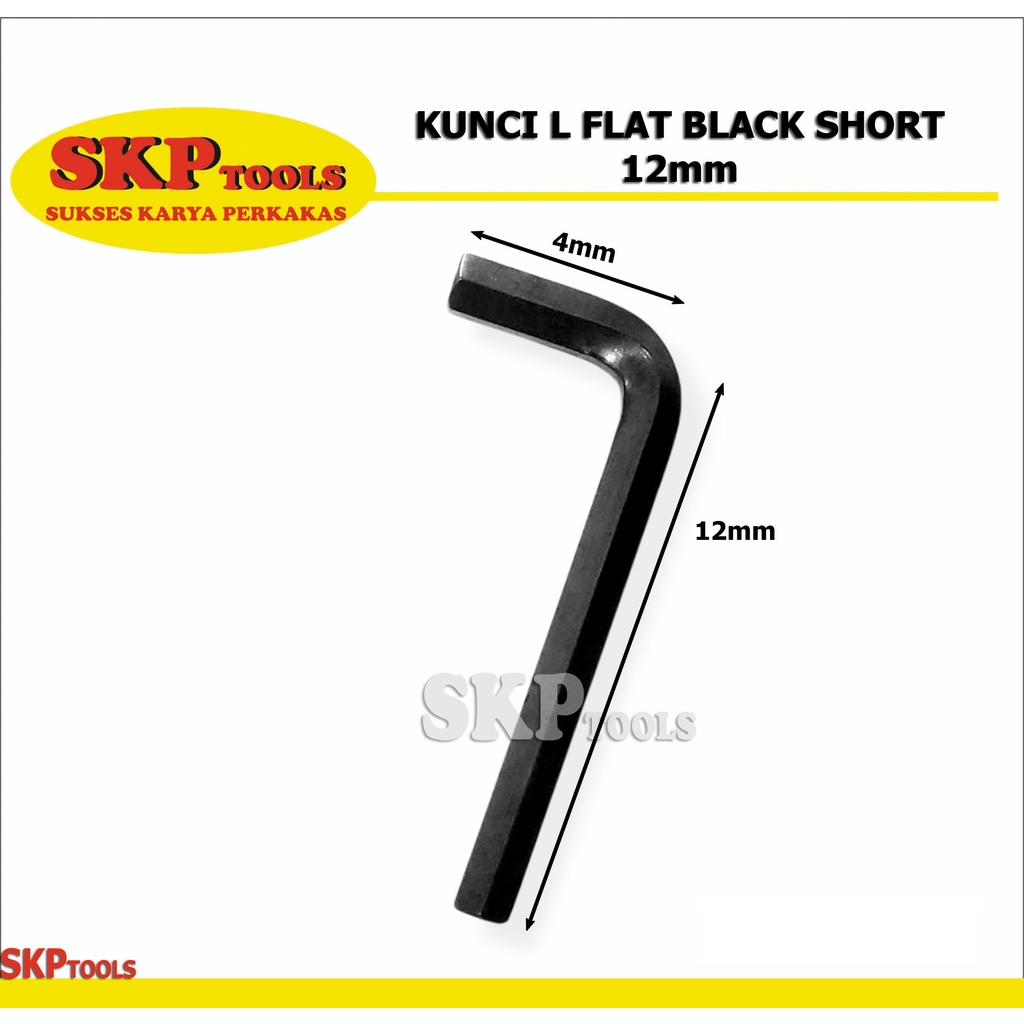 Jual KUNCI L FLAT 12mm BLACK SHORT HEX KEY | Shopee Indonesia