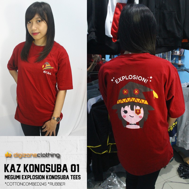 Jual Kaos Megumi Konosuba Explosion Maroon KAZ KONOSUBA 01 | Shopee Indonesia