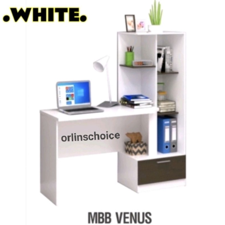 Jual Meja Belajar komputer/Meja kerja/ Meja alat tulis lengkap rak buku ...