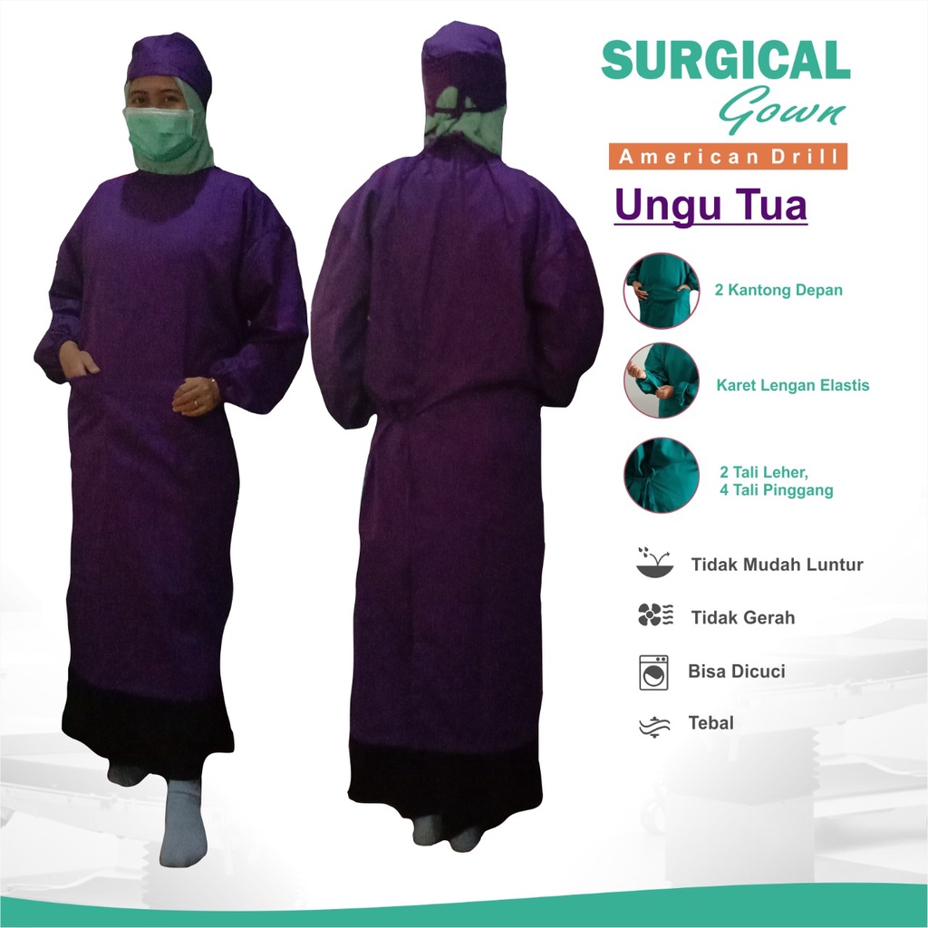 Jual APD Gown Medis American Drill Hazmat Gown APD Surgical Baju APD ...