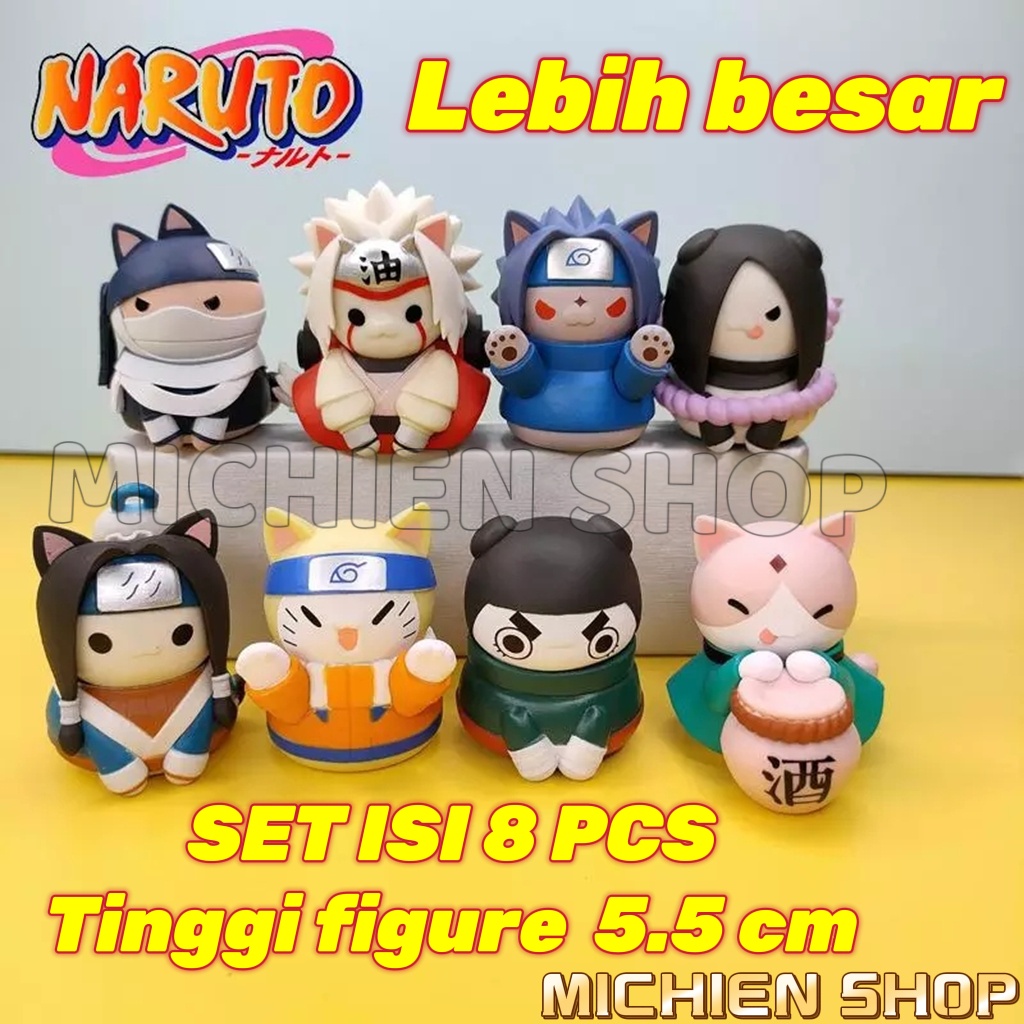 Jual NARUTO ANIME SET 8 BONEKA KUCING PATUNG TOPPER CAKE FIGURE MAINAN ...