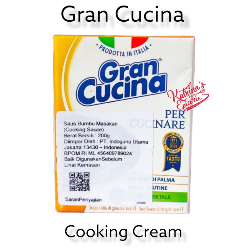 Jual Gran Cucina Per Cucinare 200 Ml Cooking Cream Krim Masak | Shopee ...