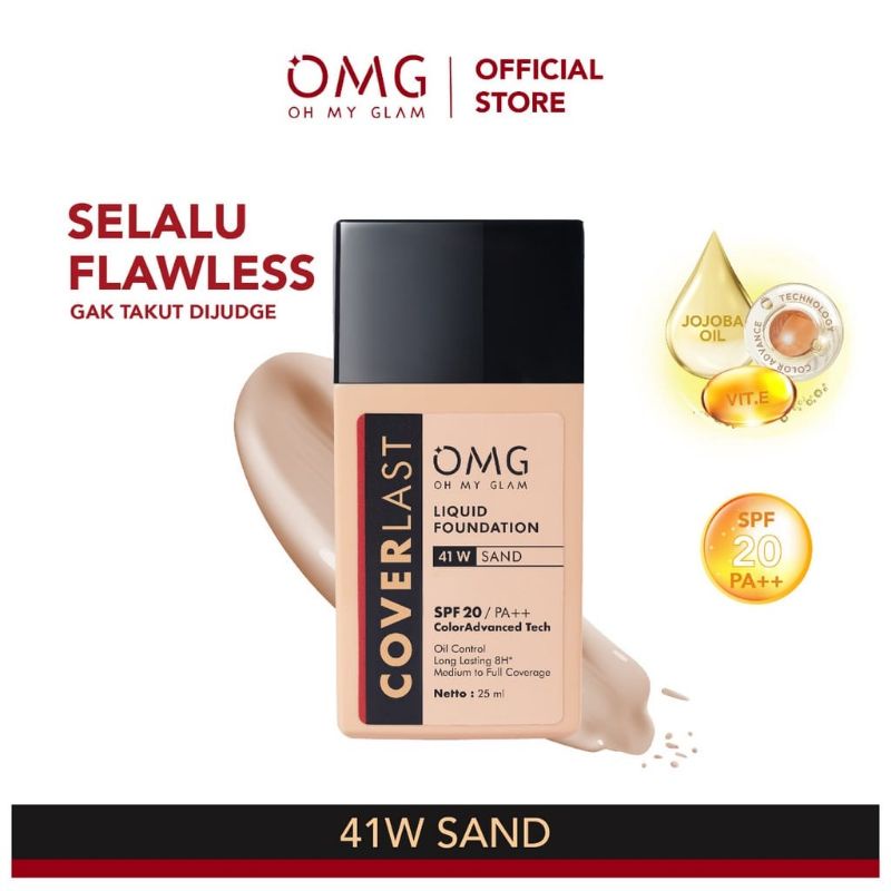 Jual OMG Oh My Glam Coverlast Liquid Foundation SPF 20 PA++ 25ml | Alas ...