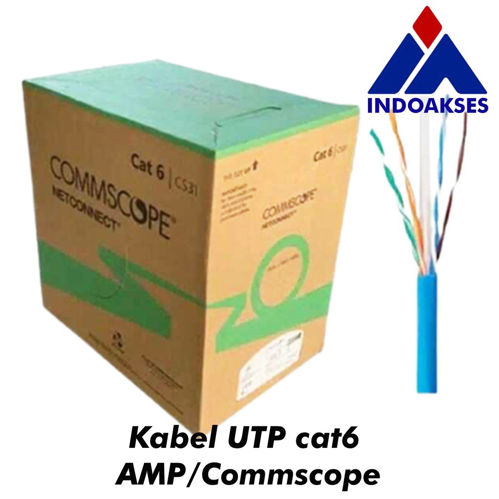 Jual Kabel UTP AMP / Commscope Cat6 | Cable LAN Cat 6 Gigabit 305 Meter | Shopee Indonesia