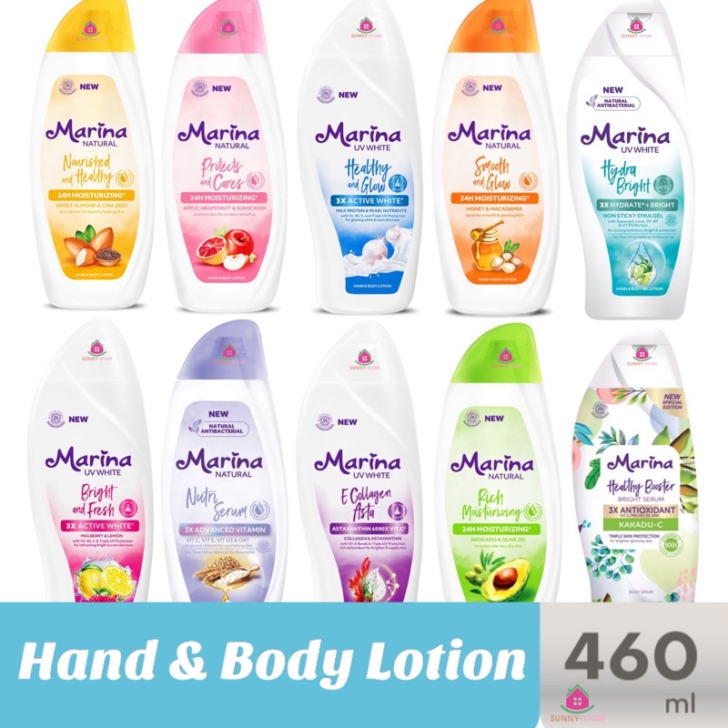 Jual Marina Natural Hand and Body Lotion Nutri Serum 460 ml Rich Moisturizing Hydra Bright ...