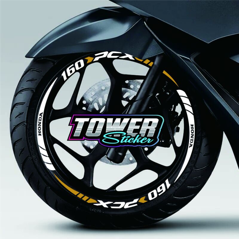 Jual Cutting sticker velg motor pcx 160 bahan fosfor memantulkan cahaya ...
