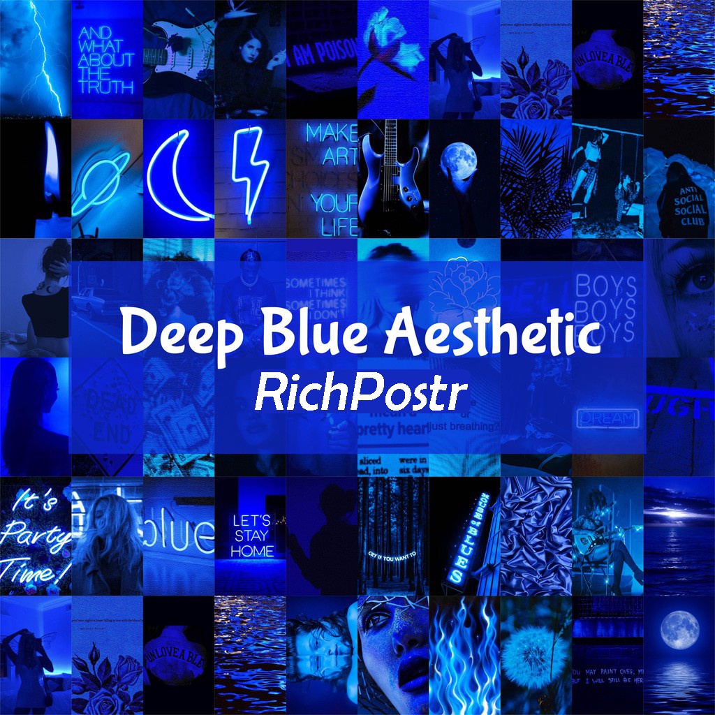 Jual Poster Aesthetic Deep Blue POSTER Aesthetic - POSTER Dekorasi ...