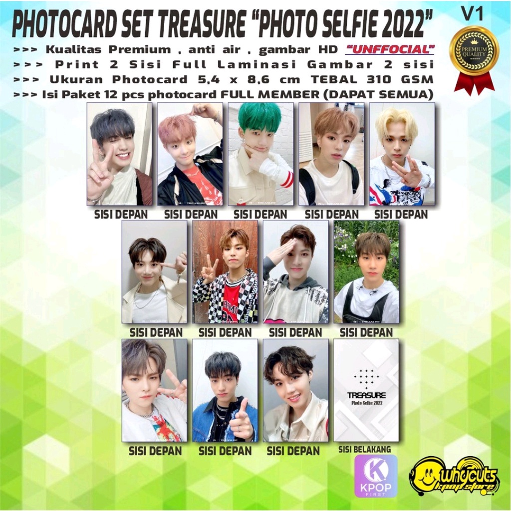 Jual PHOTOCARD SET KPOP PREMIUM TREASURE // PHOTO SELFIE 2022 WEB DRAMA // PRINT 2 SISI FULL ...
