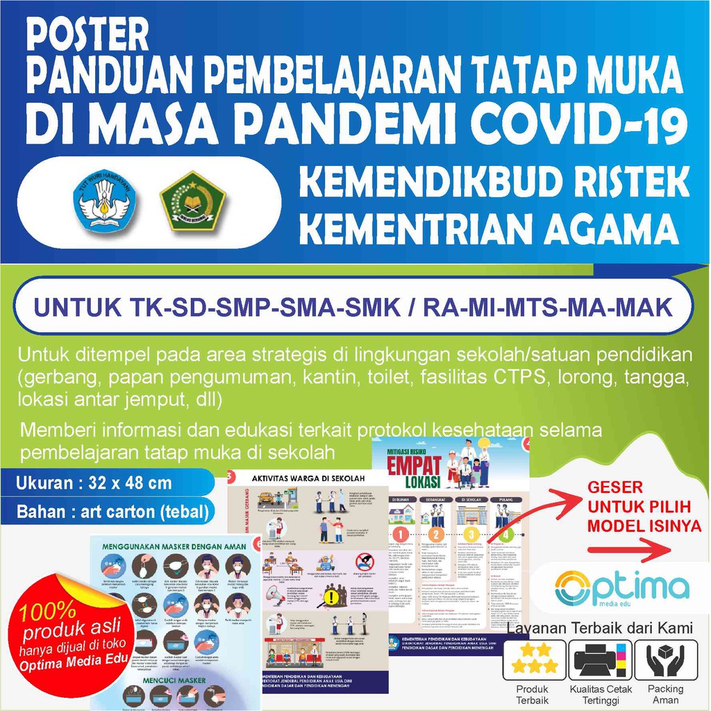 Jual POSTER PROTOKOL KESEHATAN PEMBELAJARAN TATAP MUKA TERBATAS DI TK ...