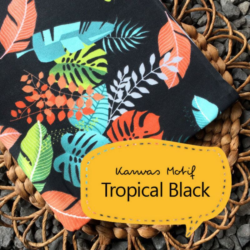 Jual Kain Kanvas Katun Motif Size 100cm x 50cm Tebal 12oz Bermotif Daun ...