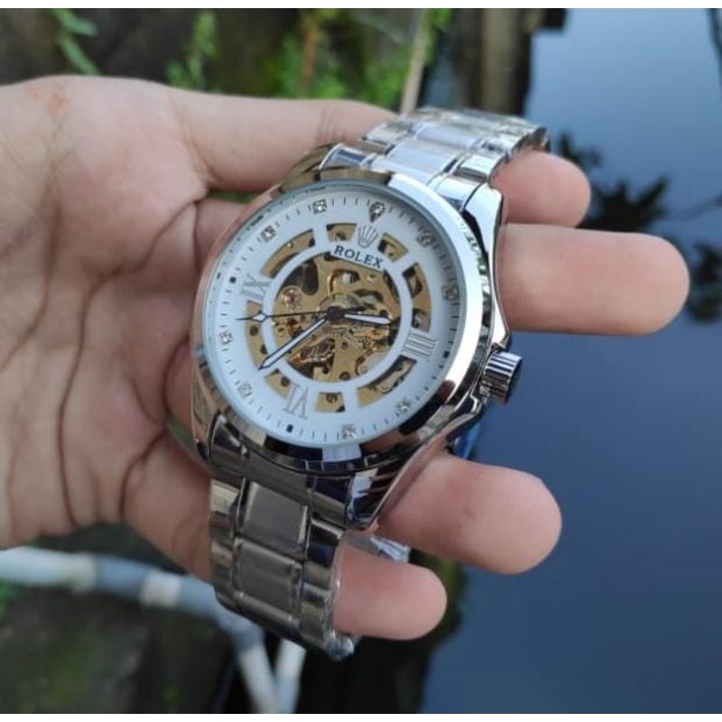 Jual Jam Tangan Otomatis Romawi Tengkorak Skeleton Jam Tangan Tanpa ...