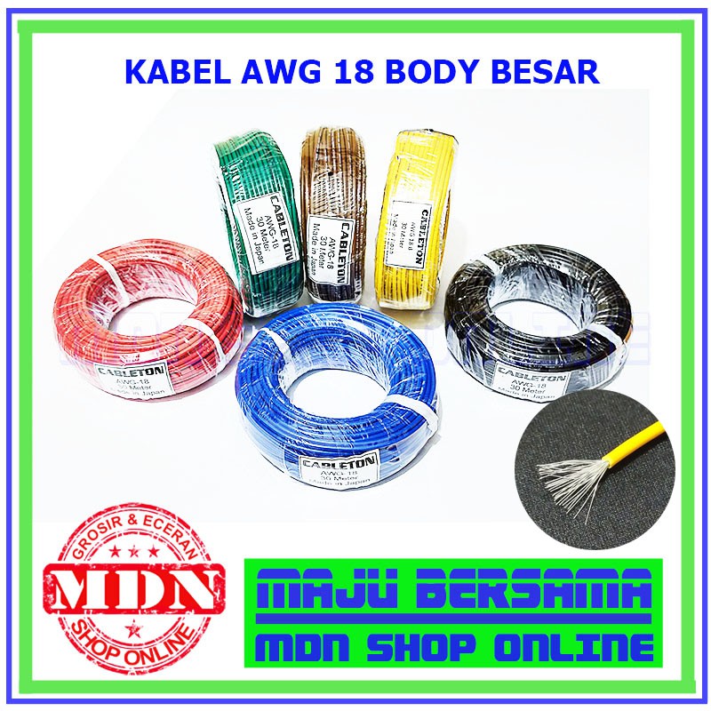 Jual Kabel Awg 18 Body Besar Original Per 1 Rol 30 Meter | Shopee Indonesia